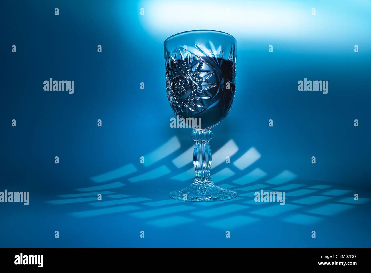 Glass of Red Wine in Crystal Glass Stock Photo - Alamy