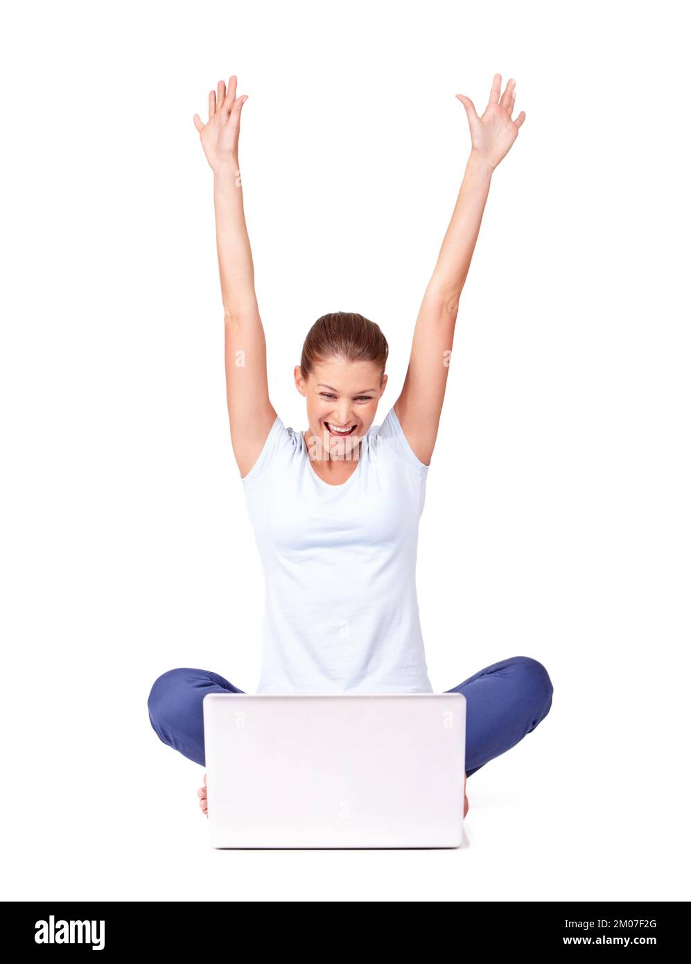 Female celebrating Cut Out Stock Images & Pictures - Alamy