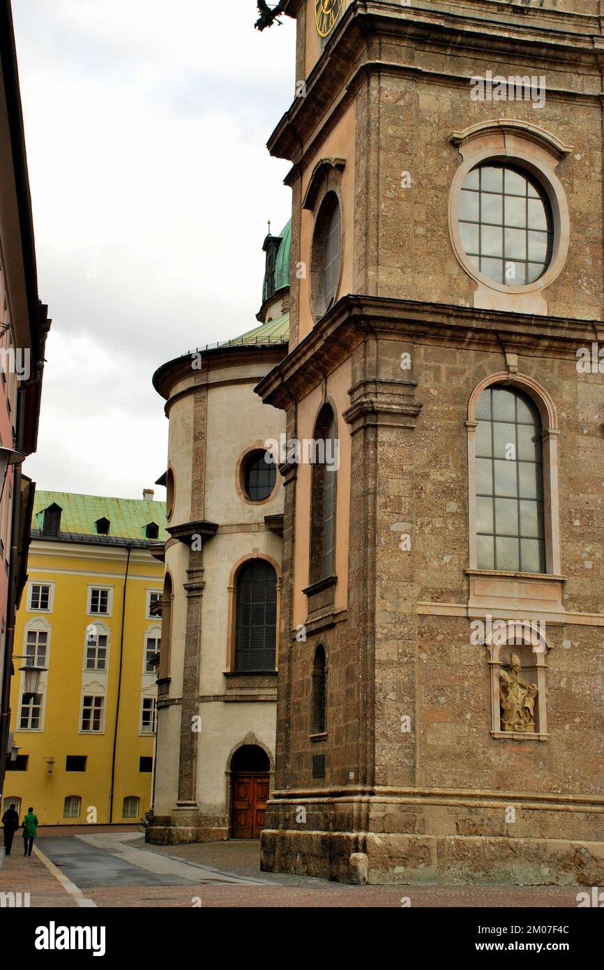 Old buildings near Innsbruck Cathedral, also known as the Cathedral of ...
