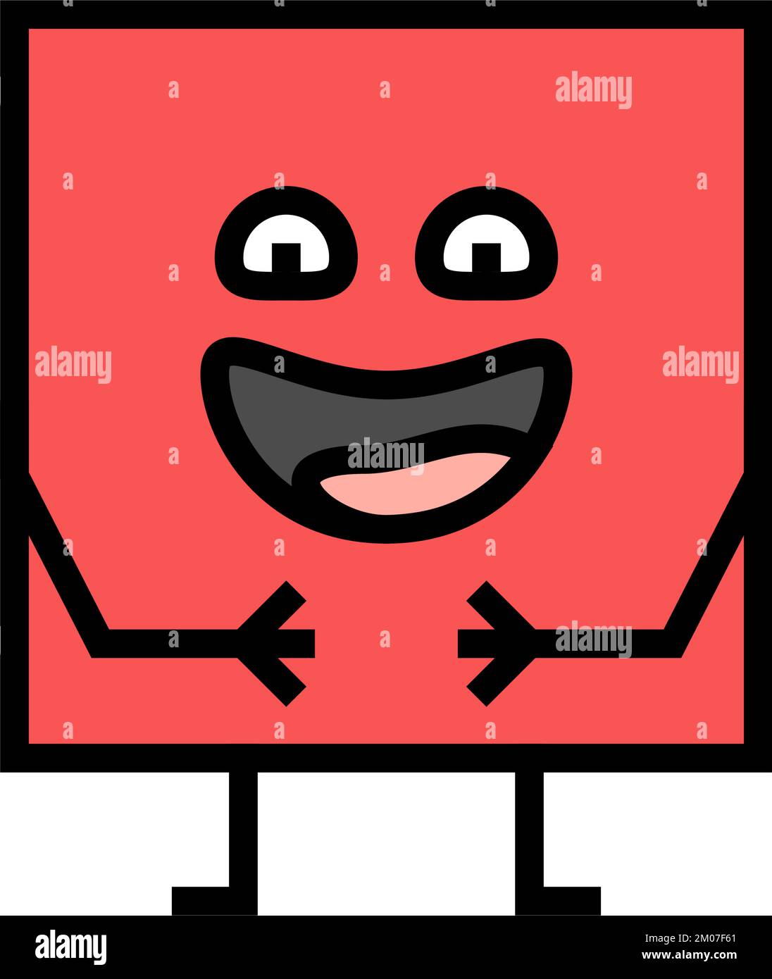 square geometric shape character color icon vector illustration Stock ...