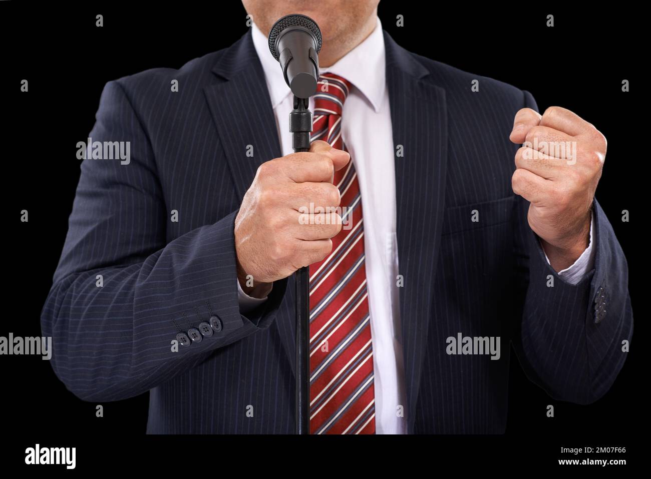 Politician holding microphone standing hi-res stock photography and ...