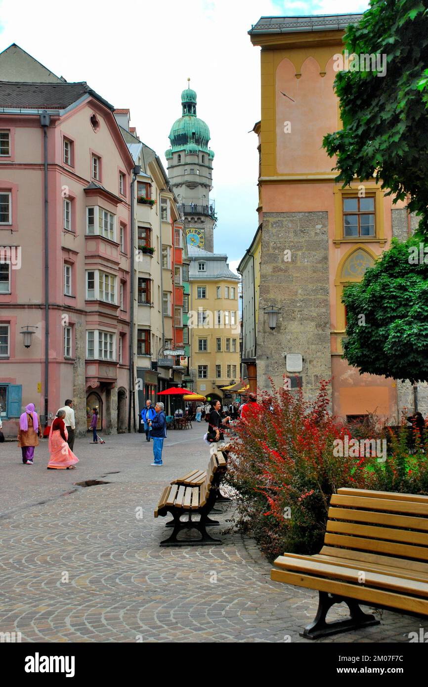 Old buildings near Innsbruck Cathedral, also known as the Cathedral of ...