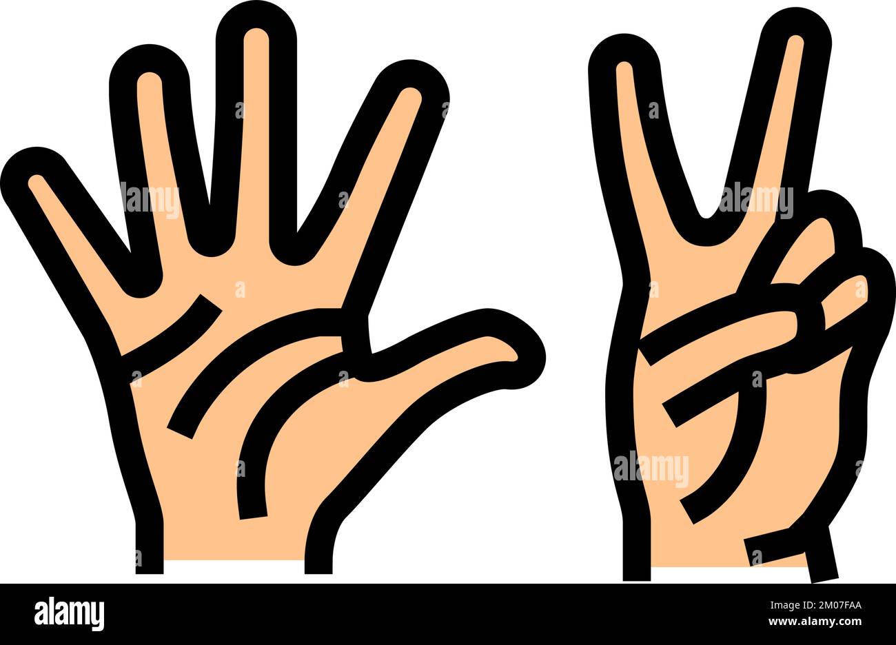 seven number hand gesture color icon vector illustration Stock Vector ...