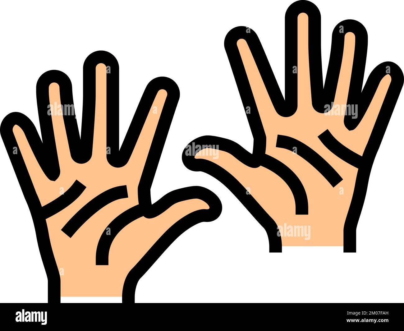 ten number hand gesture color icon vector illustration Stock Vector ...