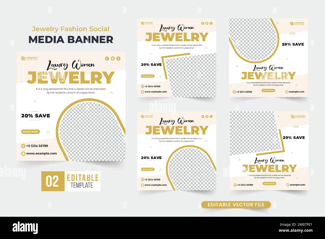 Gold jewelry promotional poster collection with dark and golden colors ...
