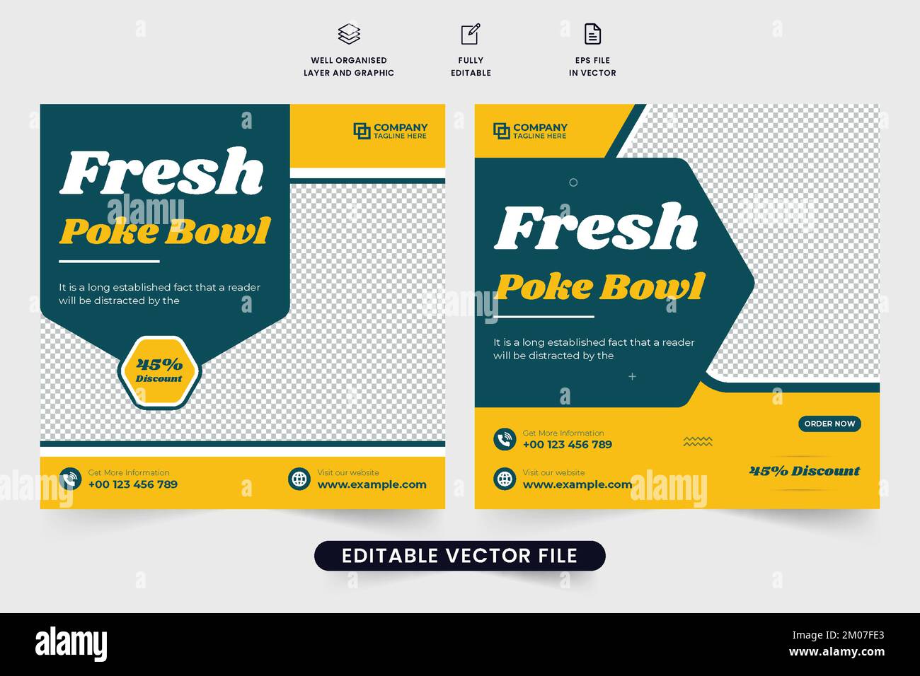 Fresh and healthy food advertisement poster design for the restaurants ...