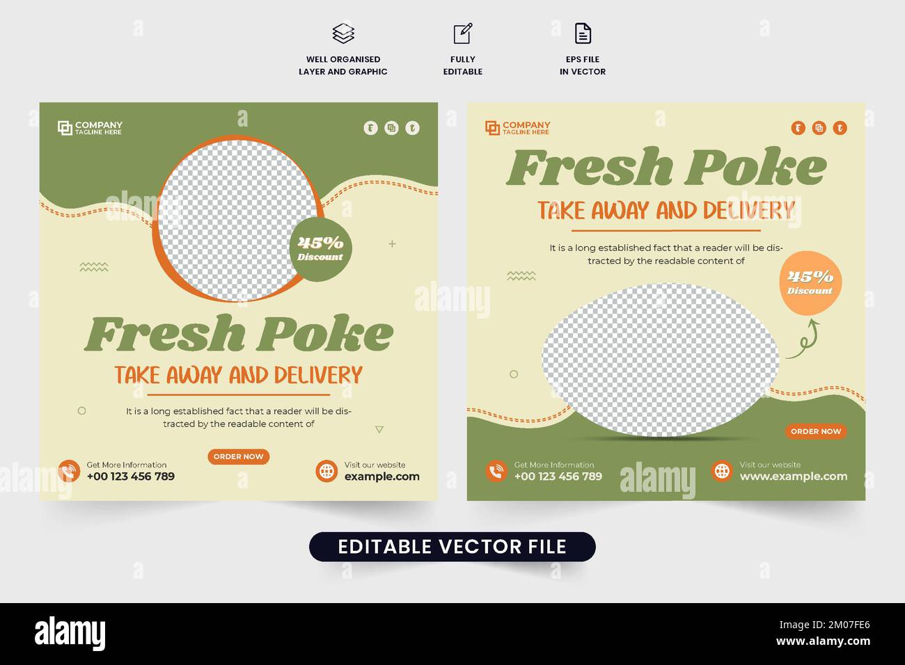 Healthy food menu template design with abstract shapes. Special food ...