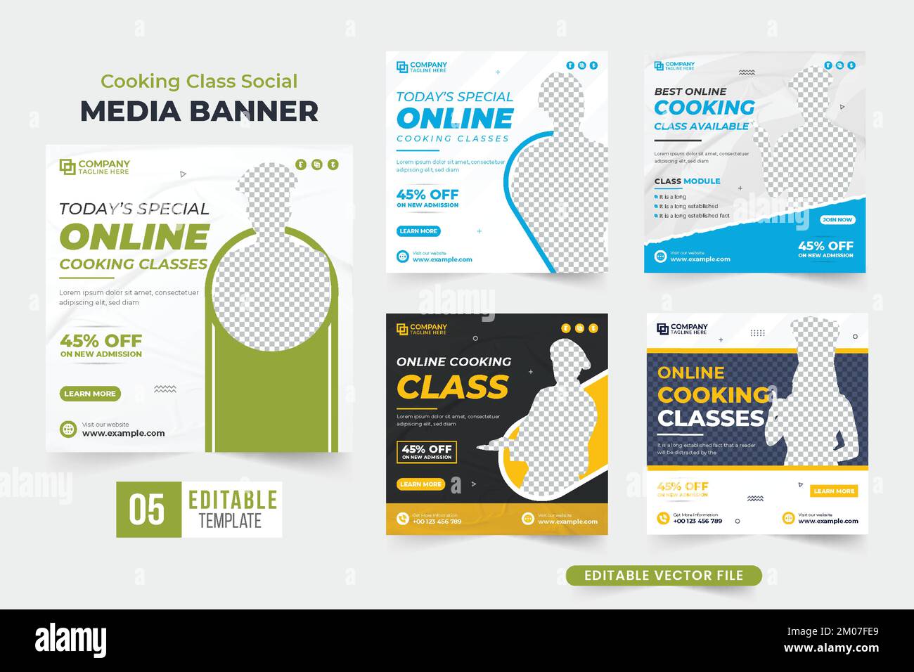 Cooking lesson promotional poster bundle design for marketing. Cooking ...