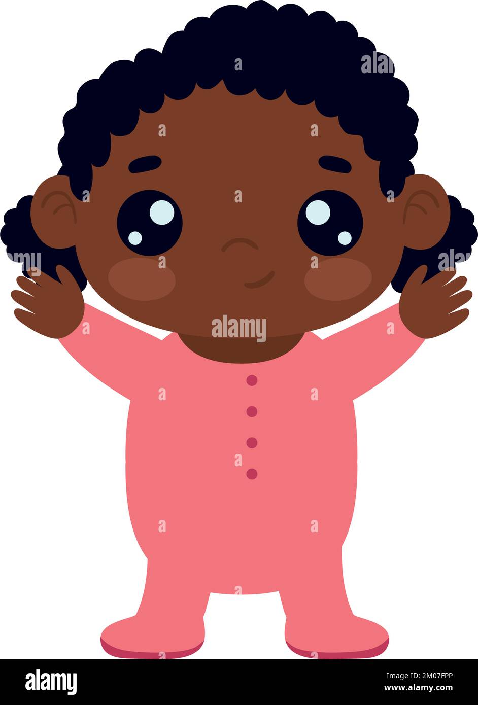 afro baby girl kawaii Stock Vector Image & Art - Alamy