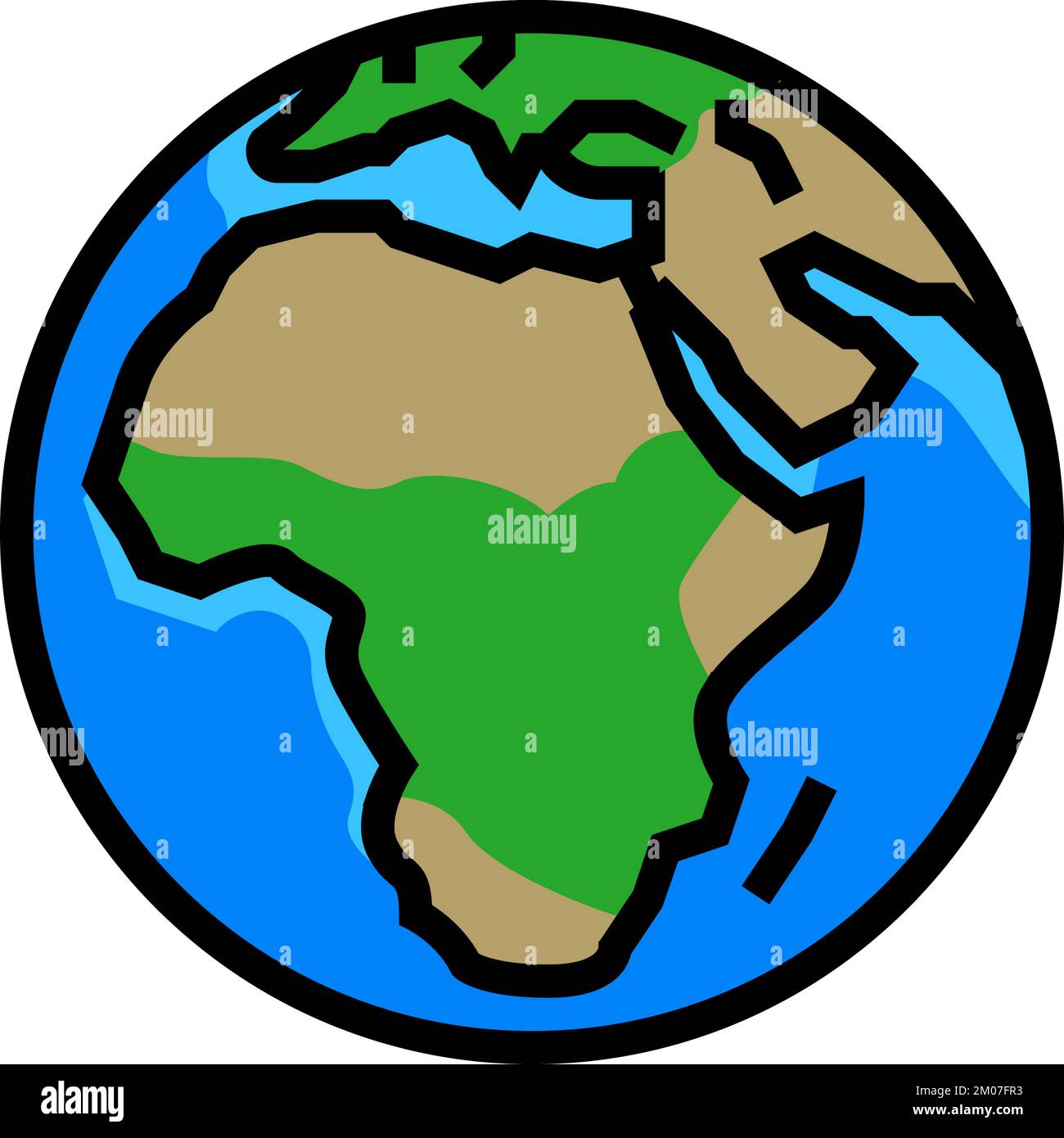 africa earth planet map color icon vector illustration Stock Vector ...