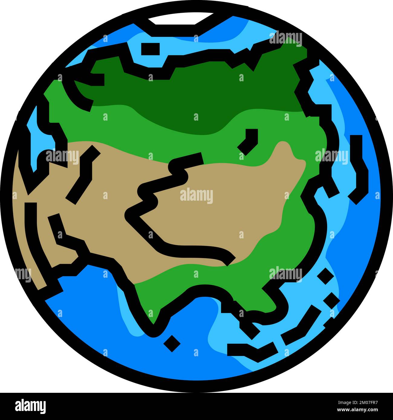 asia earth planet map color icon vector illustration Stock Vector Image ...