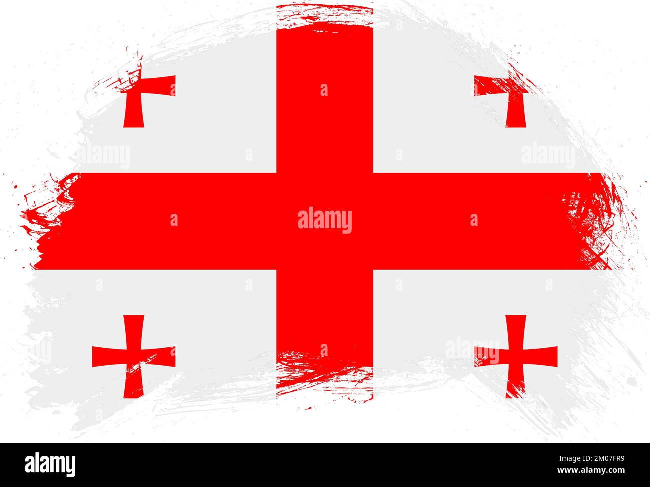 Distressed stroke brush painted flag of georgia on white background ...