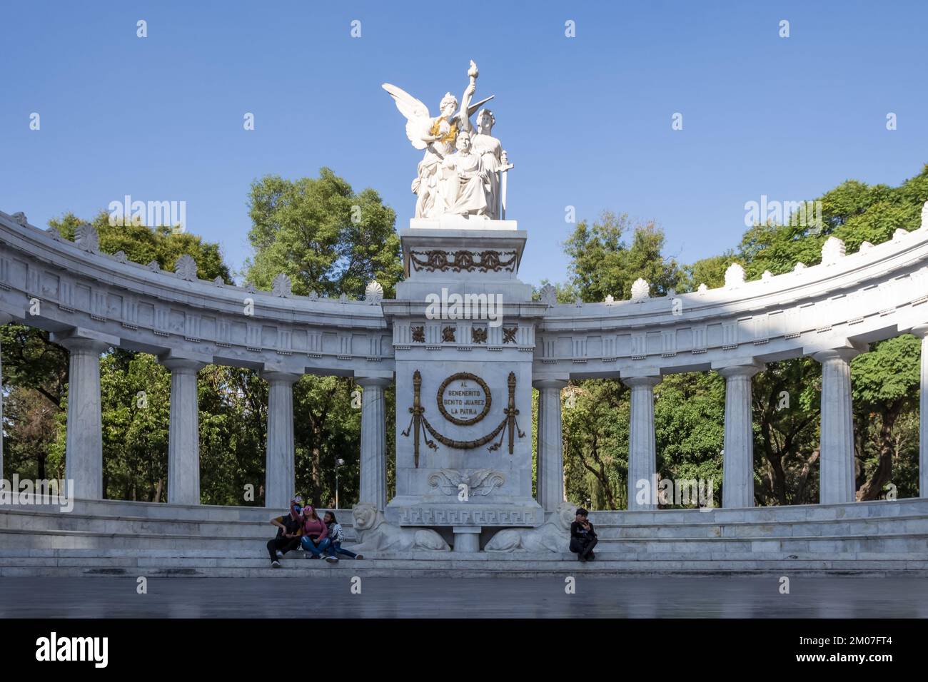 View of the Benito Juárez Hemicycle, a Neoclassical monument located at ...