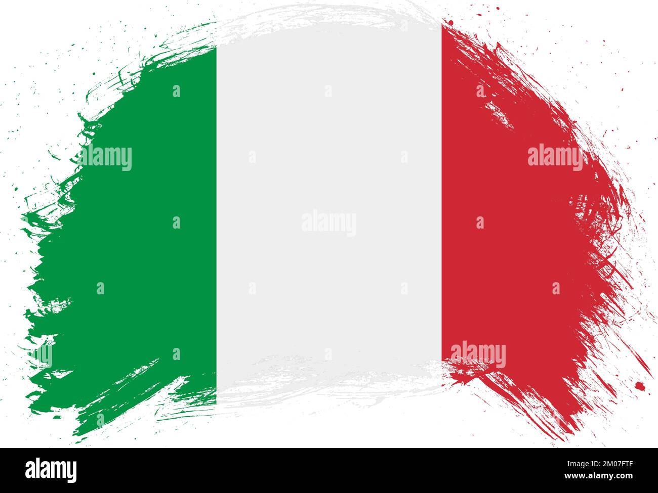 Distressed stroke brush painted flag of italy on white background Stock ...