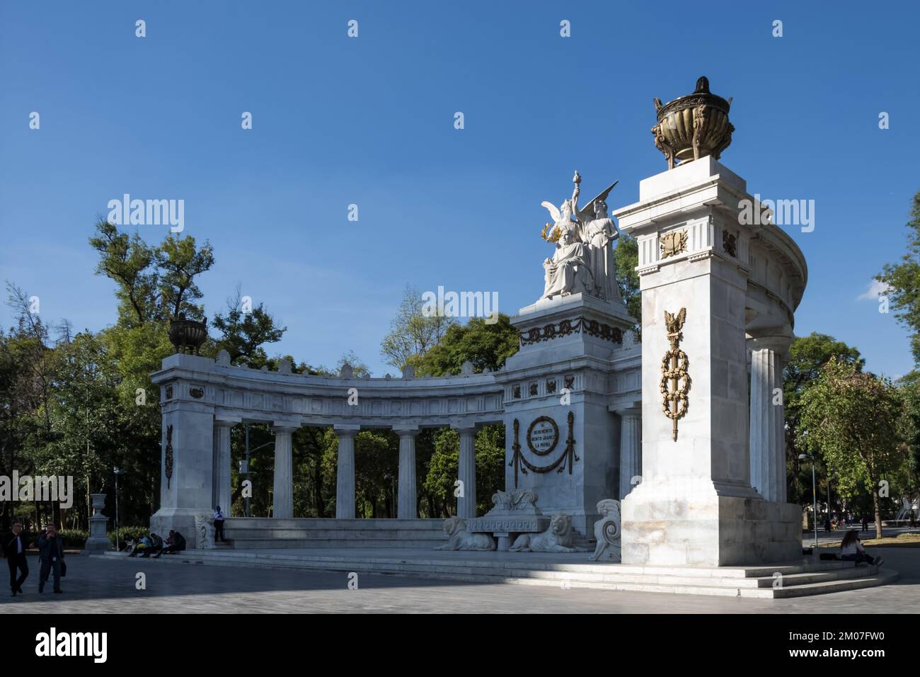 View of the Benito Juárez Hemicycle, a Neoclassical monument located at ...
