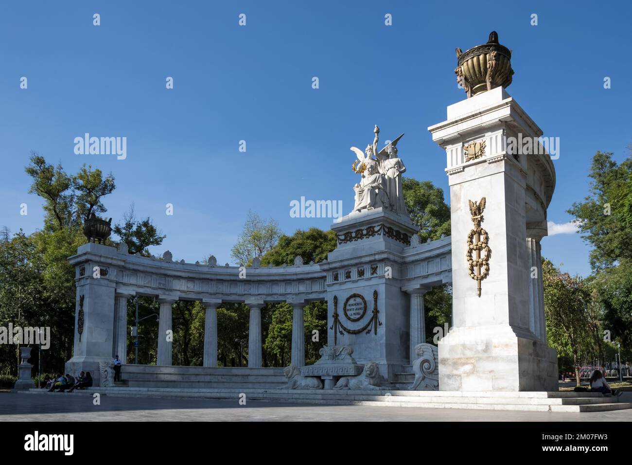View of the Benito Juárez Hemicycle, a Neoclassical monument located at ...