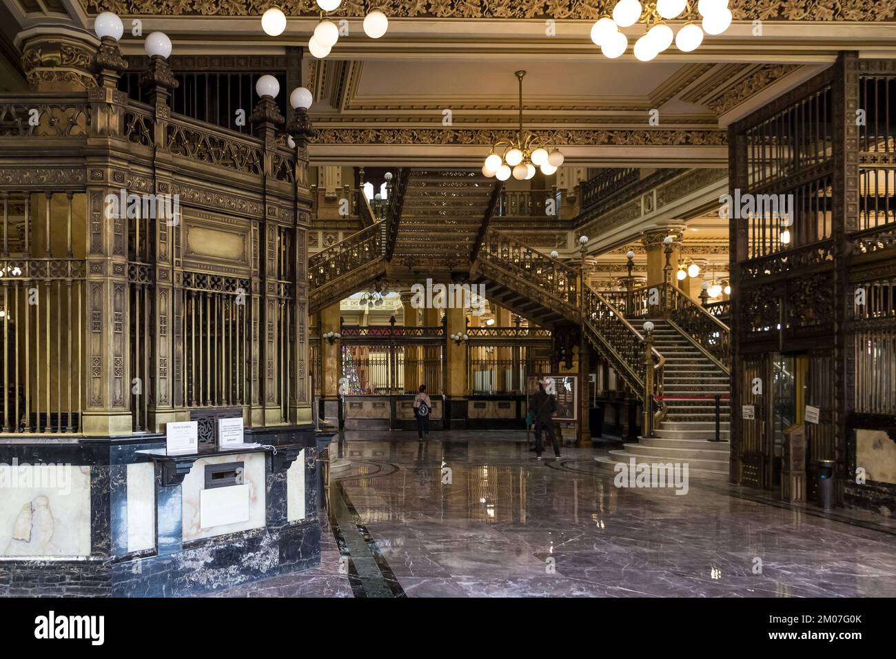 Architectural detail of the Palacio de Correos (Postal), also known as ...