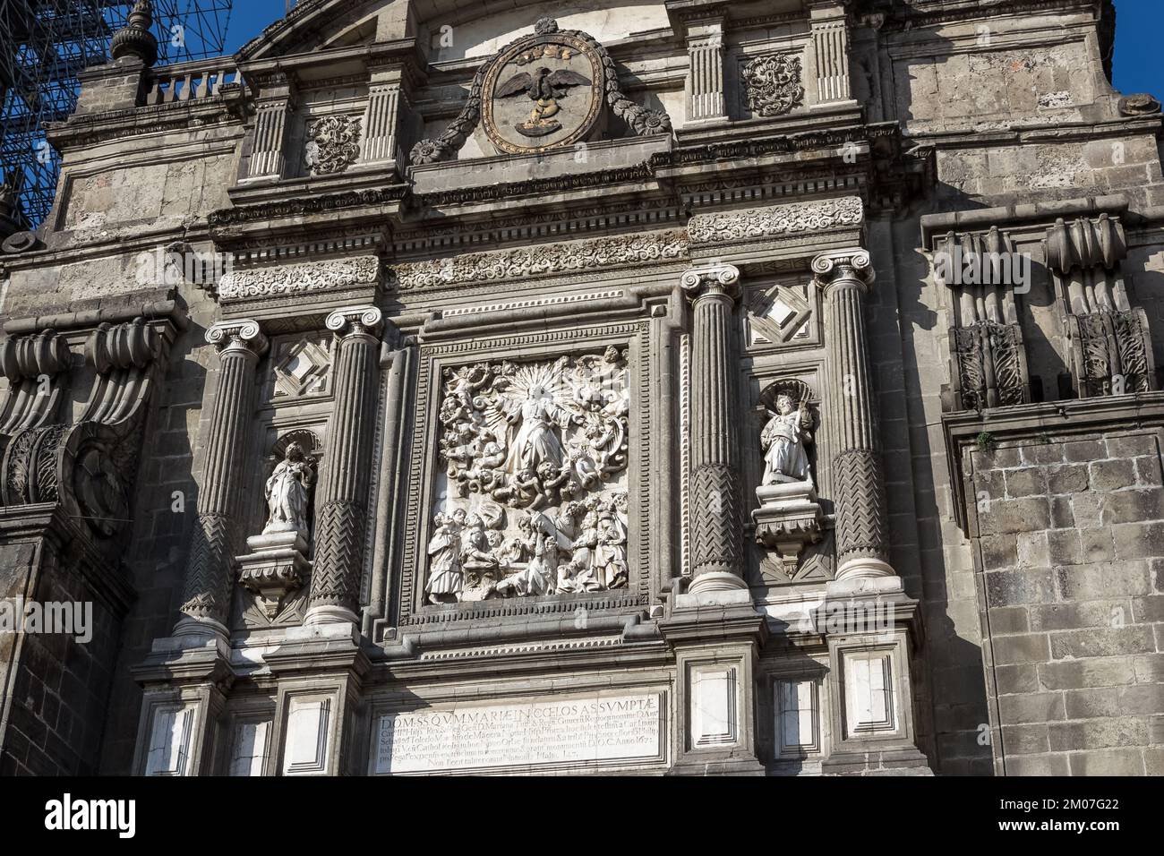 Architectural detail of the Mexico City Metropolitan Cathedral ...