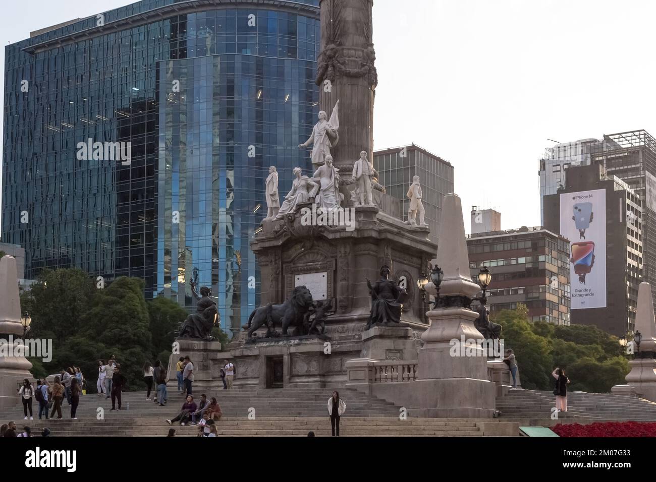 Architectural detail of The Angel of Independence, a victory column on ...