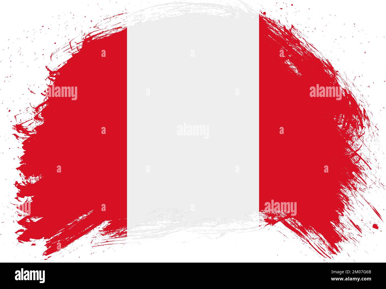 Distressed stroke brush painted flag of peru on white background Stock ...