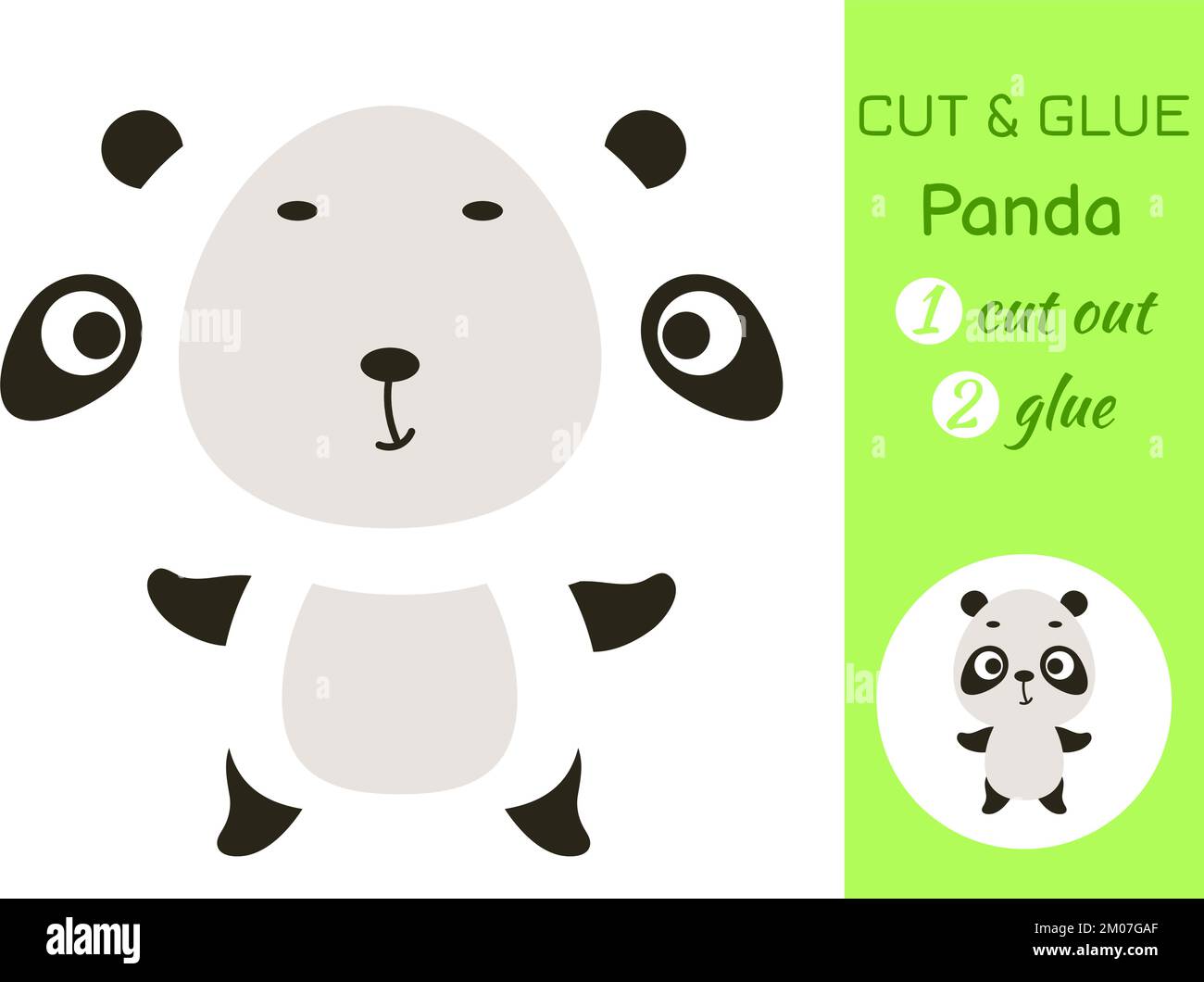 Cut and glue paper little panda. Kids crafts activity page. Educational ...