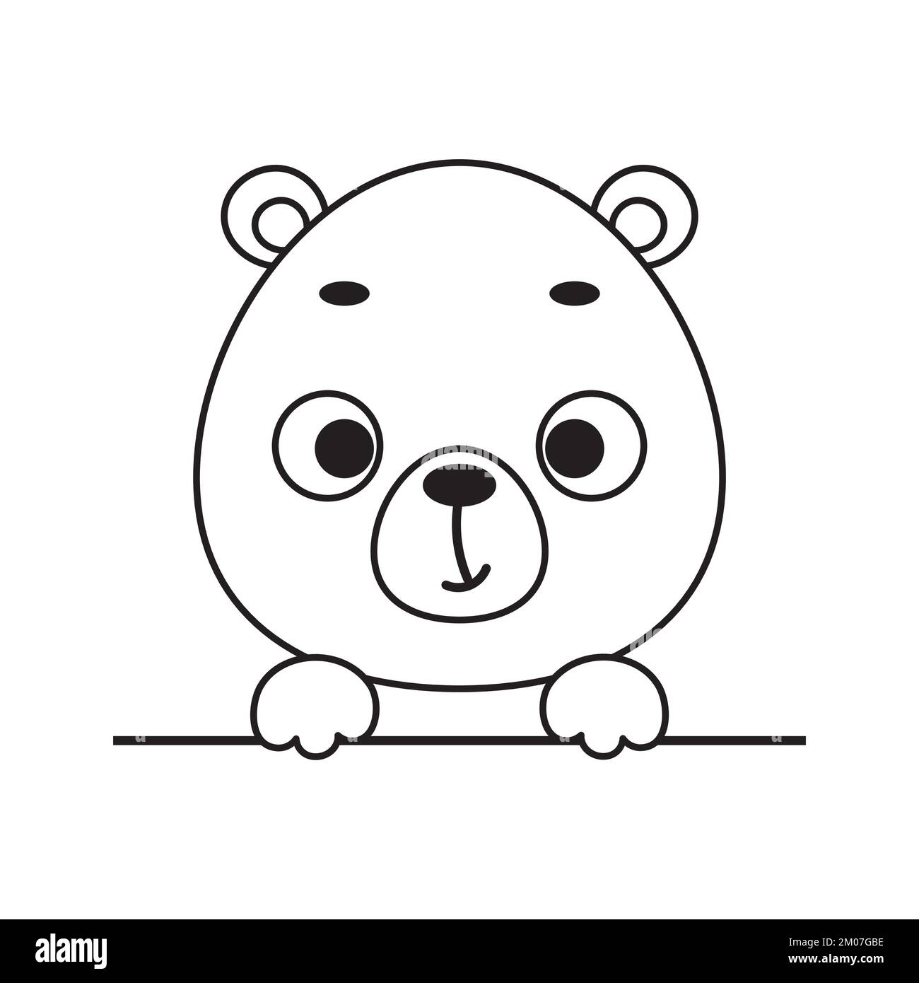 Coloring page cute little bear head. Coloring book for kids ...