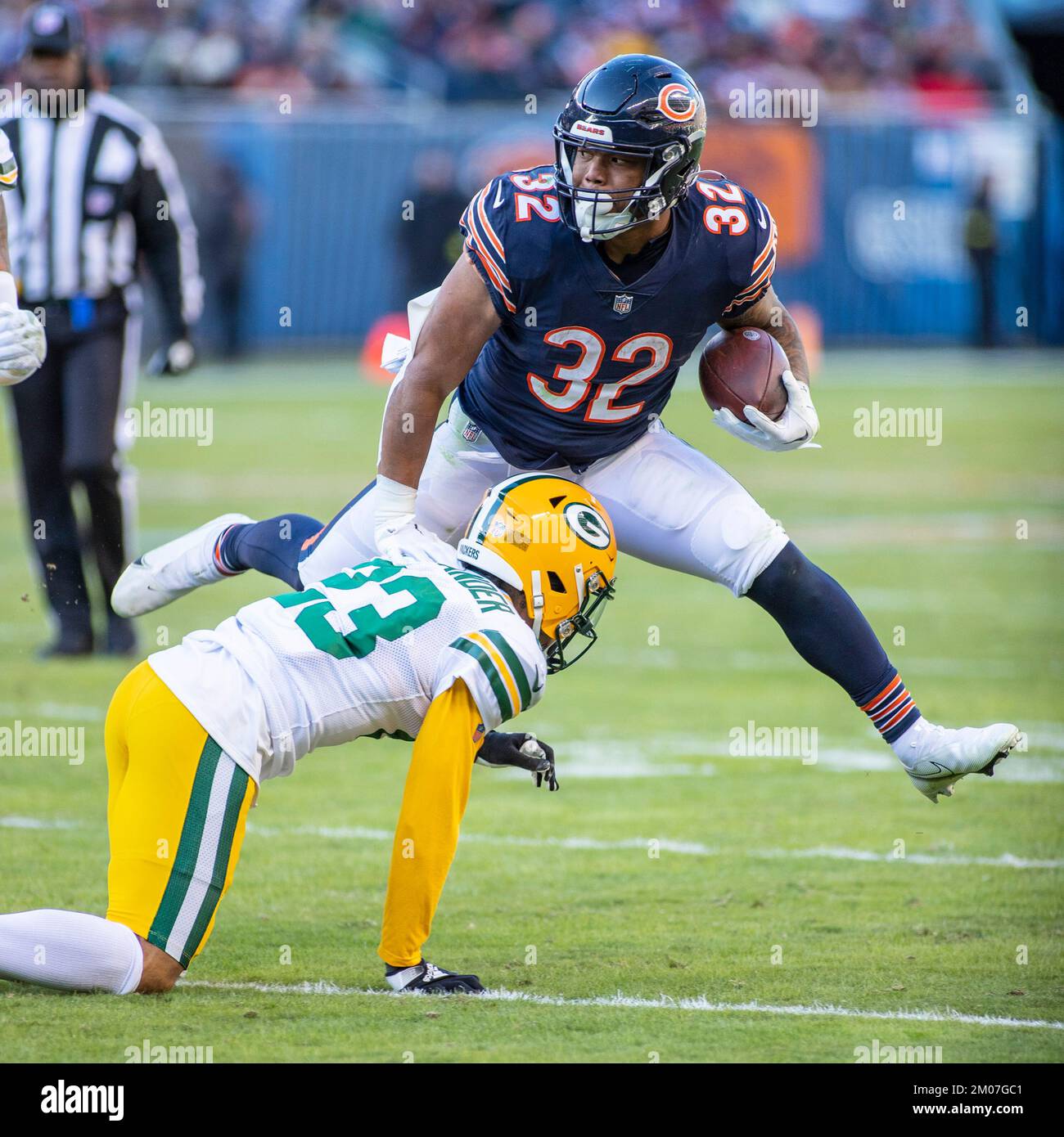 December 04, 2022: Chicago Bears #32 David Montgomery leaps over ...