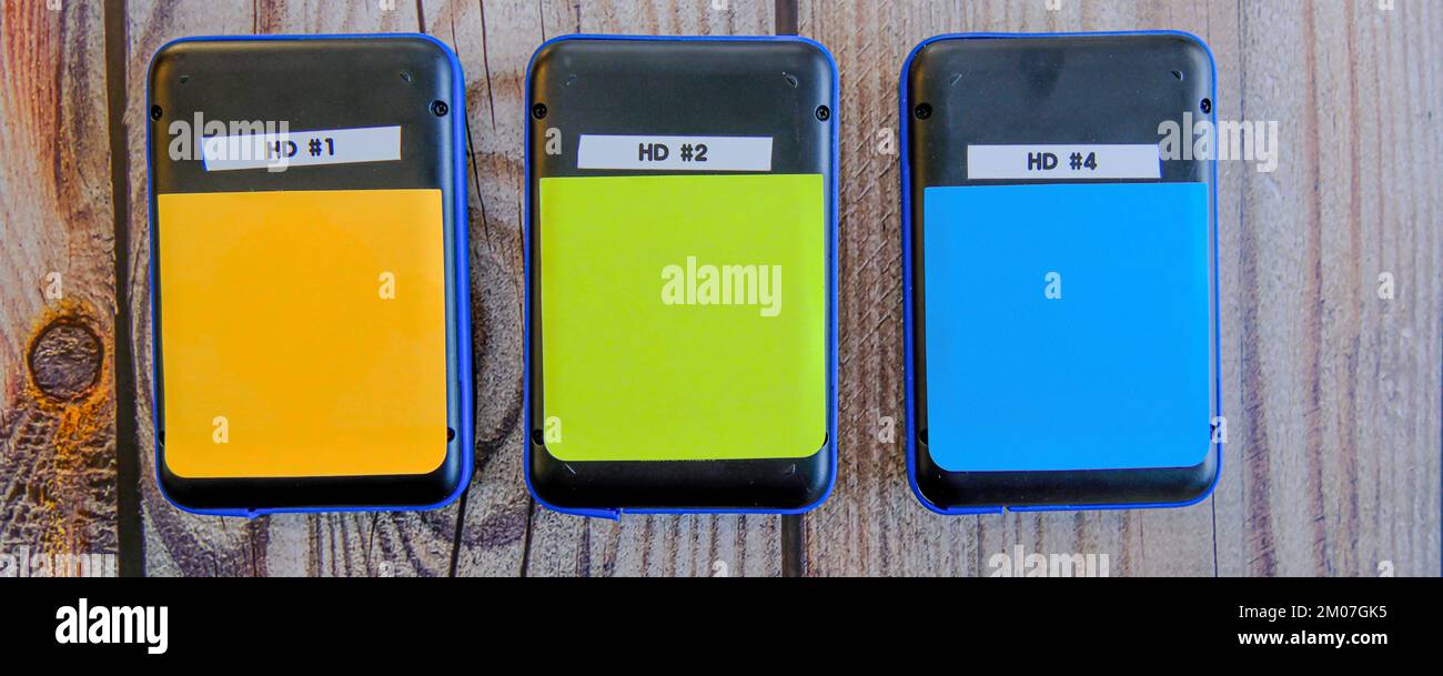 Portable Hard disk data drives for data backup Stock Photo - Alamy
