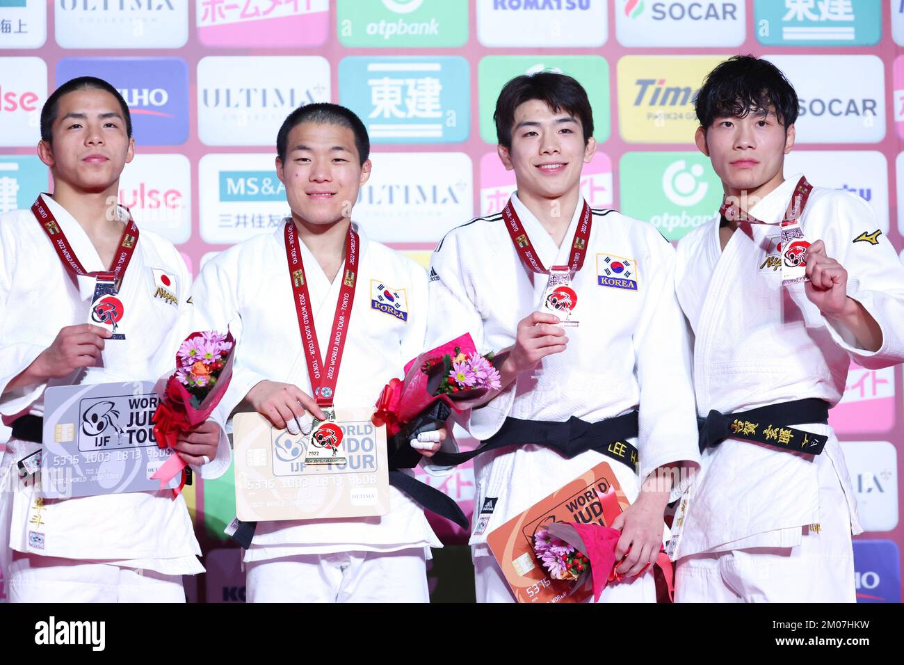 Tokyo, Japan. 4th Dec, 2022. (L-R) Hayato Kondo (JPN), Jeon Seungbeom (KOR), Lee Harim (KOR ...