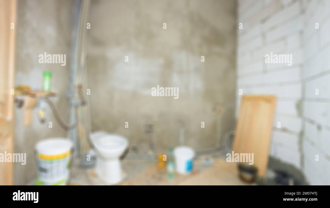 Interior construction of new house project with bright wall background ...