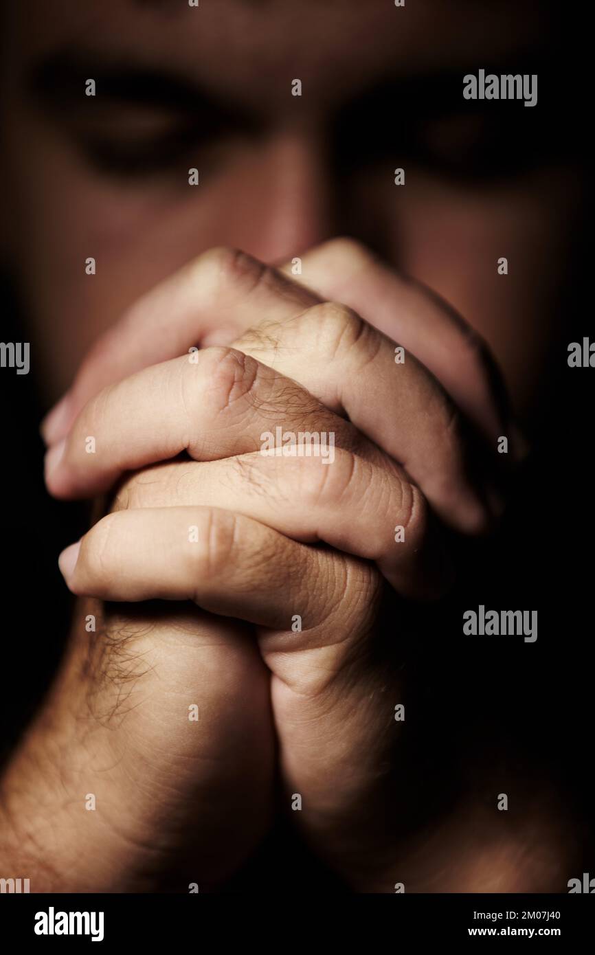 Clasped hands prayer black hi-res stock photography and images - Alamy