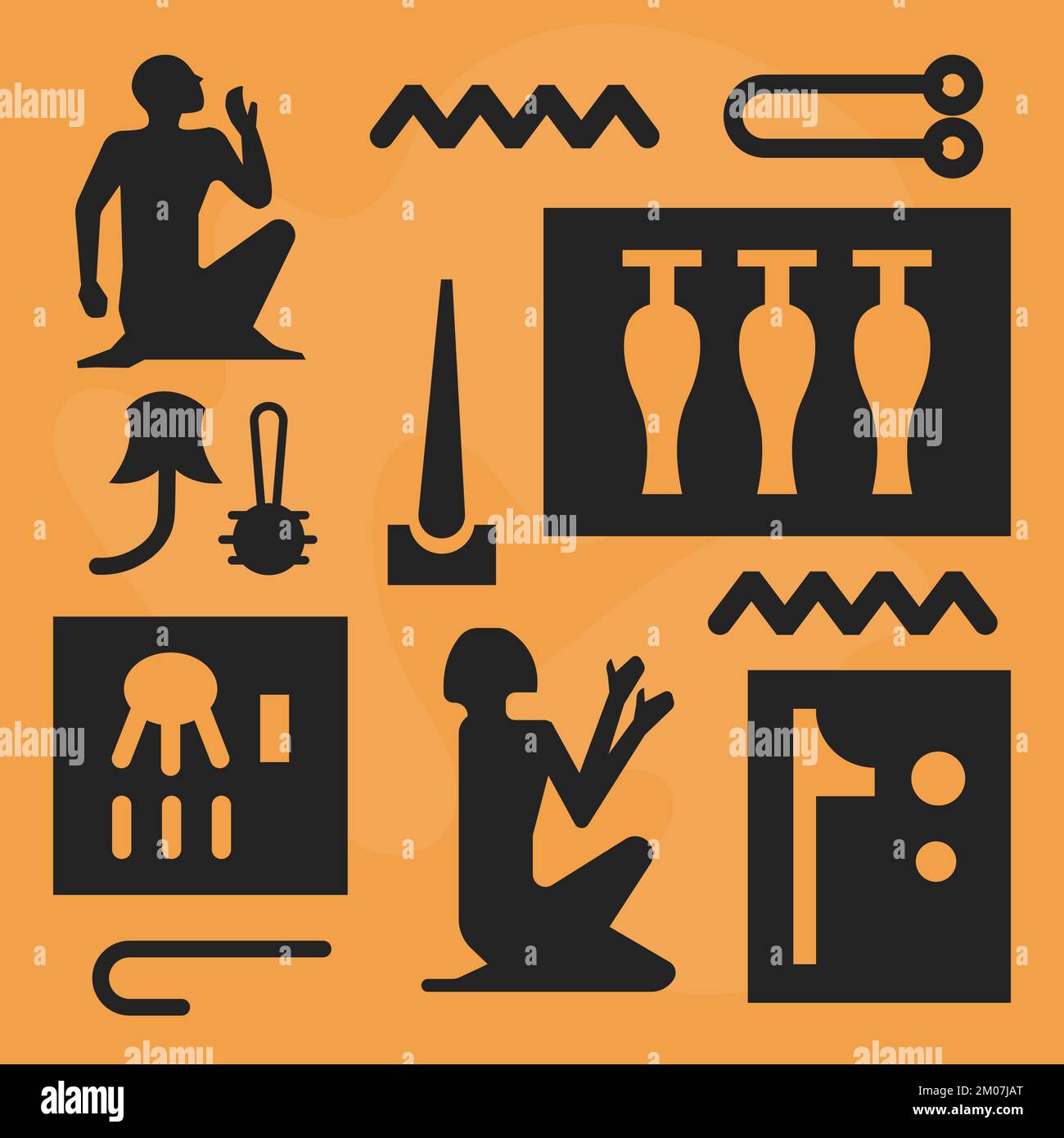 Egyptian symbols and signs, ancient hieroglyphs Stock Vector Image ...