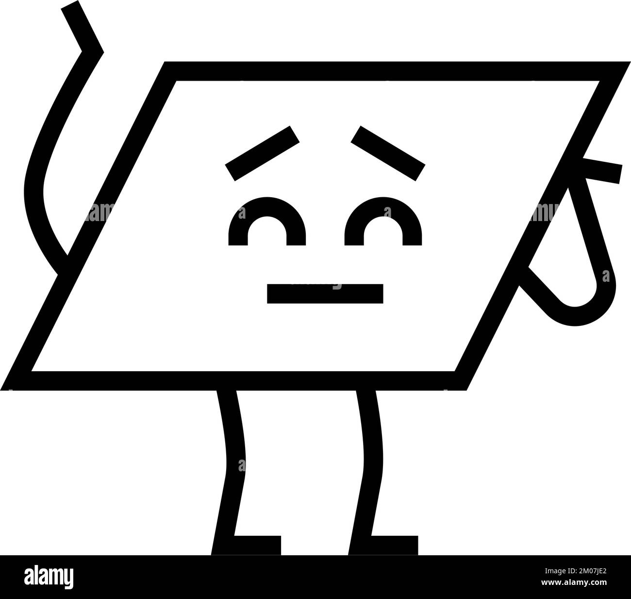 parallelogram geometric shape character line icon vector illustration ...