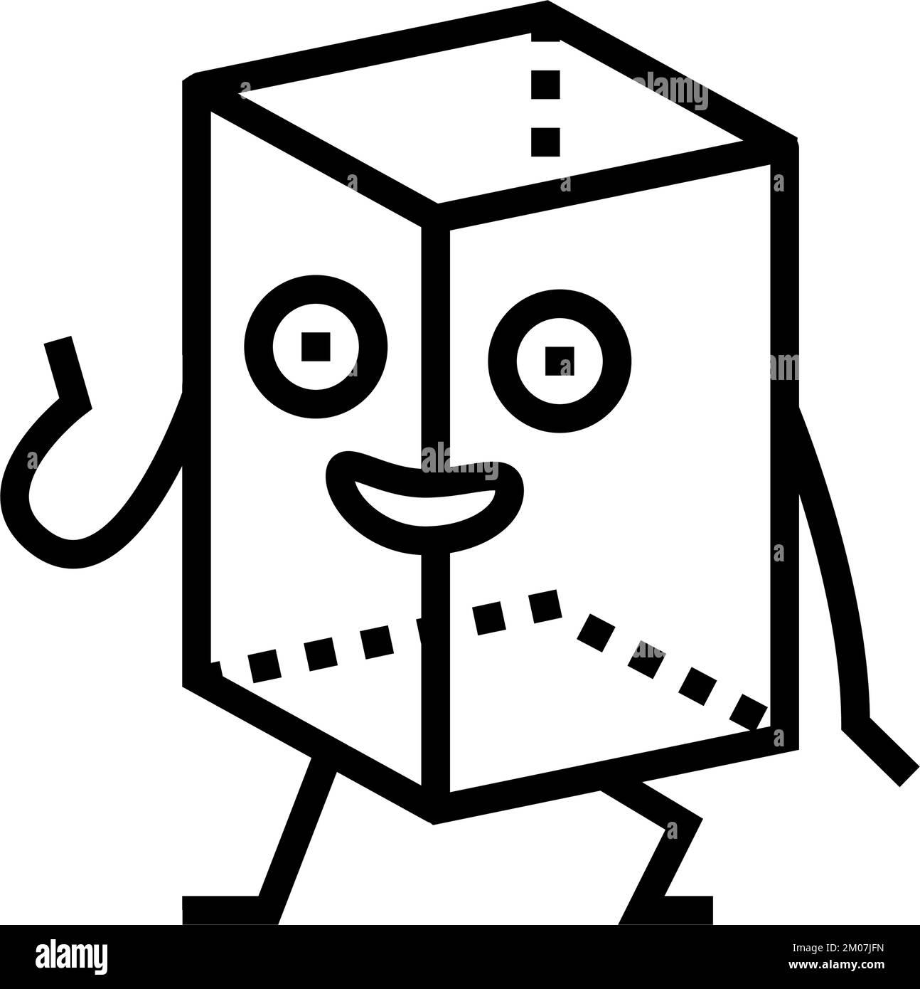 prism geometric shape character line icon vector illustration Stock ...