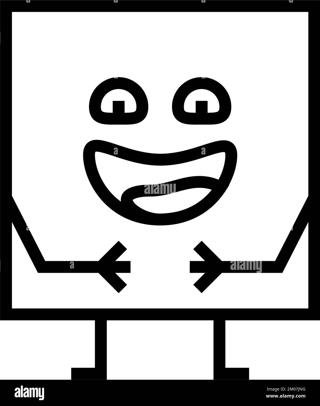 square geometric shape character line icon vector illustration Stock ...