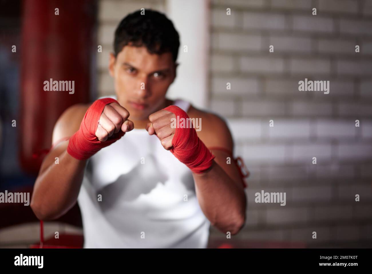Youve got to always keep your fists up. Portrait of a young man ...