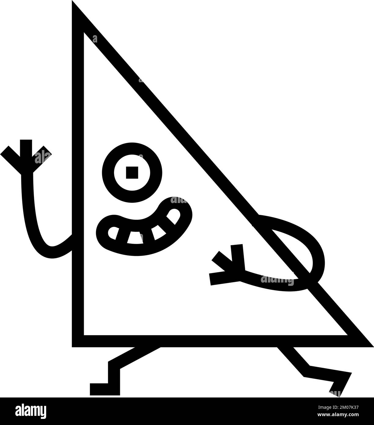 triangle geometric shape character line icon vector illustration Stock ...