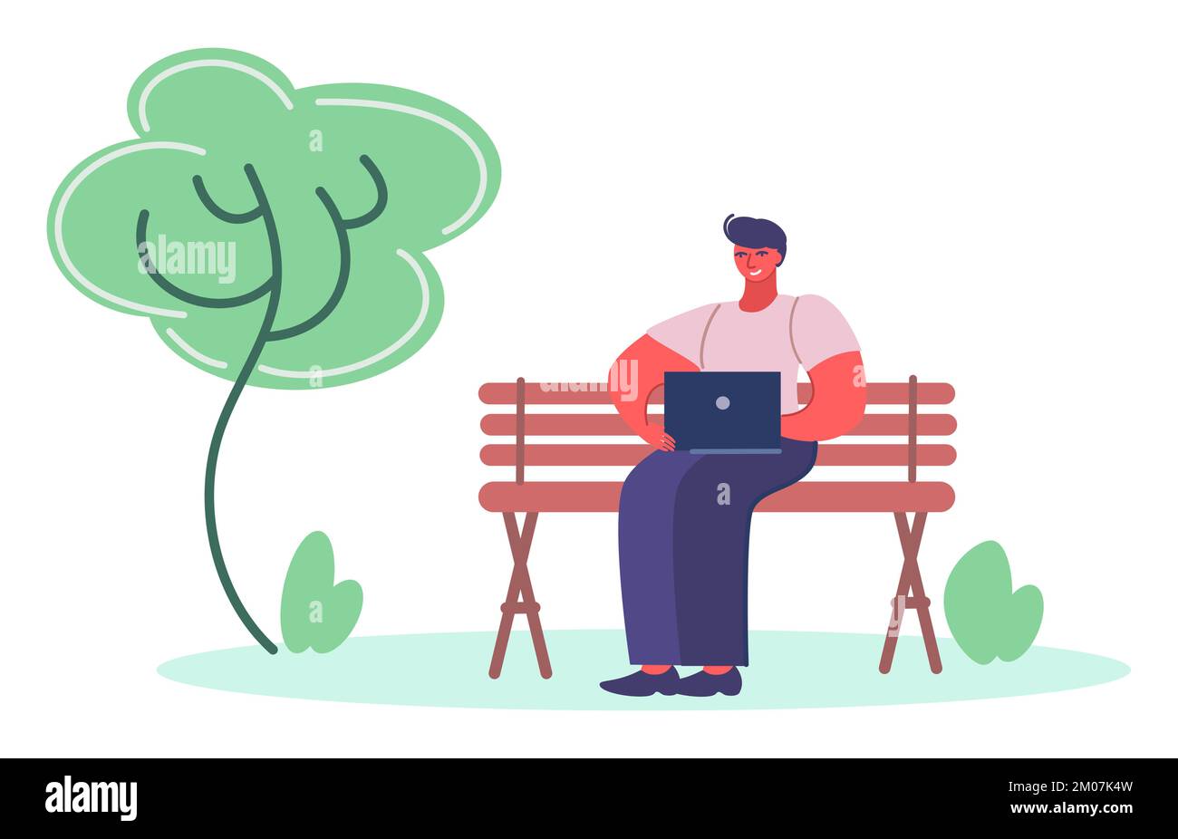 Public park illustration Cut Out Stock Images & Pictures - Alamy