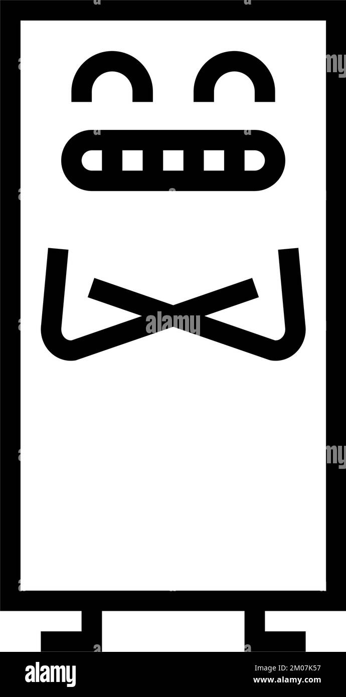 rectangle geometric shape character line icon vector illustration Stock ...