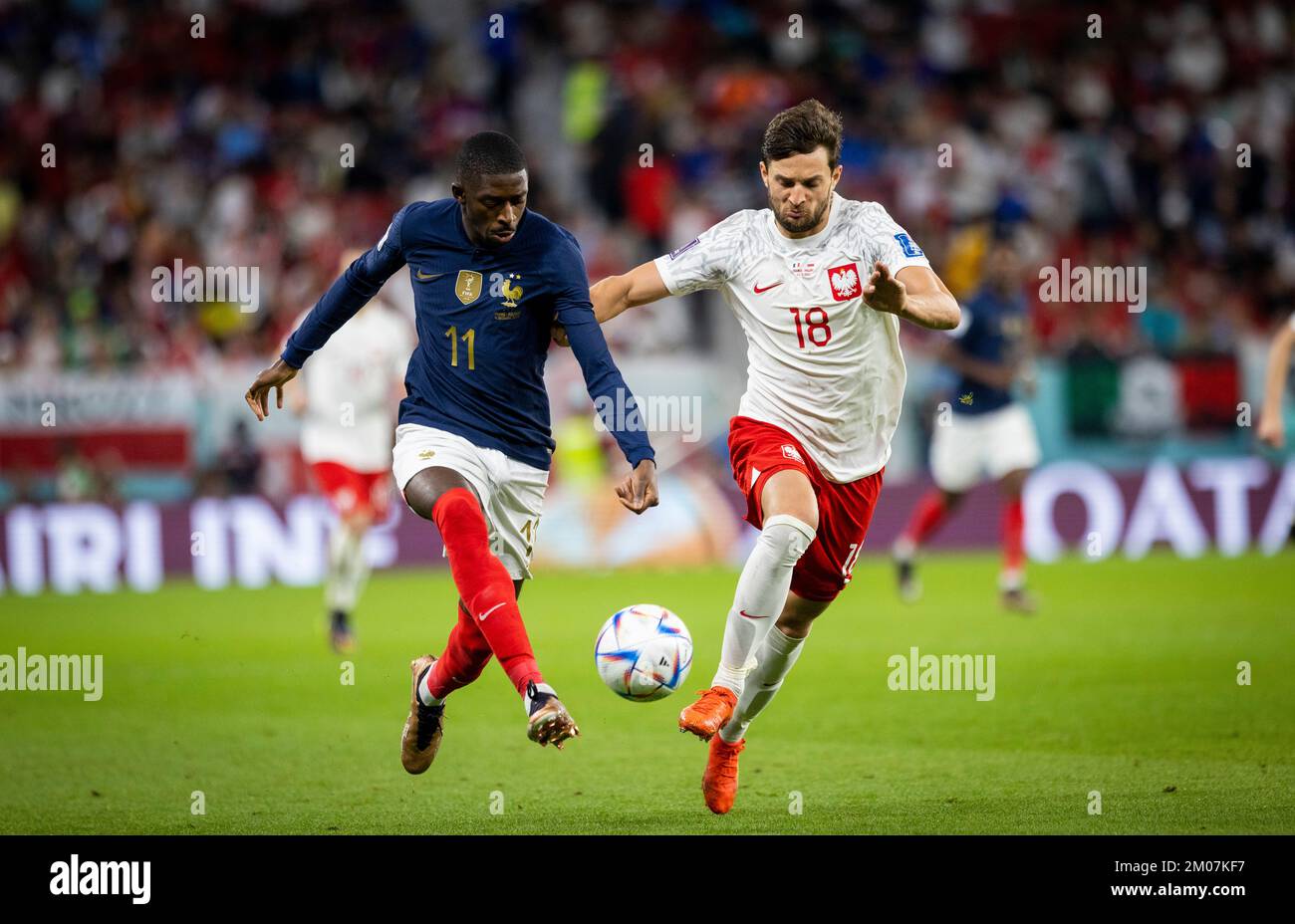 Doha, Qatar. 4th Dec, 2022. Ousmane Dembele (FRA), Bartosz Bialkowski ...