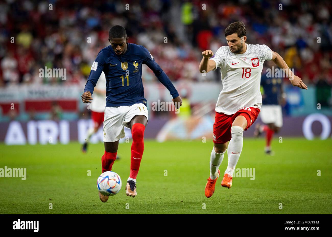 Doha, Qatar. 4th Dec, 2022. Ousmane Dembele (FRA), Bartosz Bialkowski ...