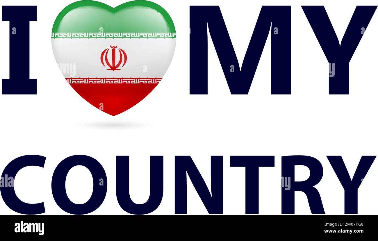 Heart with Iranian flag colors. I Love My Country - Iran Stock Vector ...