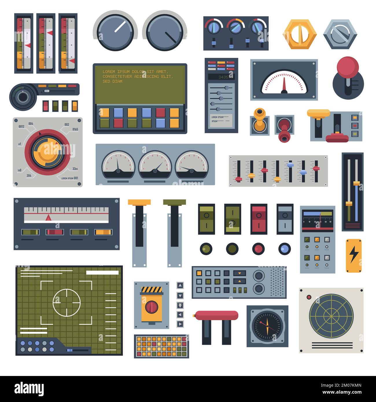 Panel of control, radar and buttons industries Stock Vector Image & Art ...