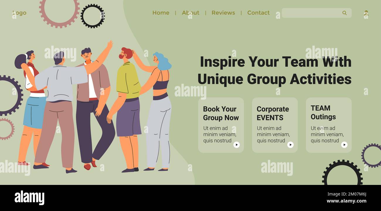 Inspire your team with unique activities website Stock Vector Image ...