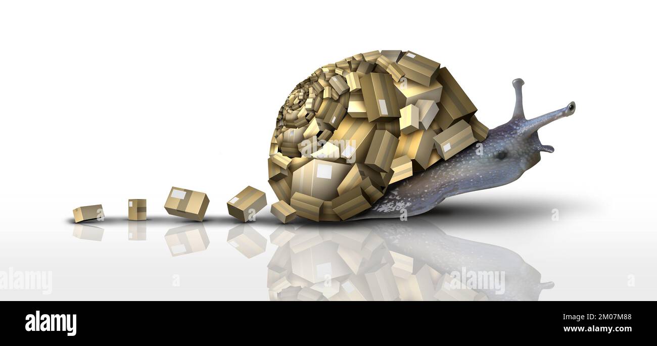 Slow package delivery and sending delayed parcels or late logistics ...
