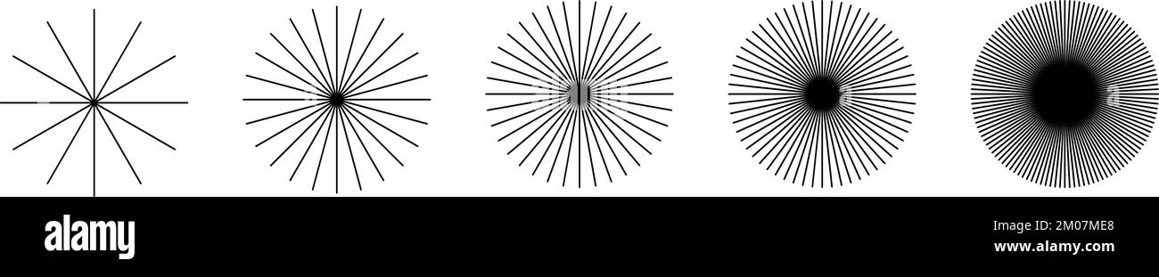 Radial Circle Lines Circular Radiating Lines Geometric Element Sun Star Rays Symbol Abstract