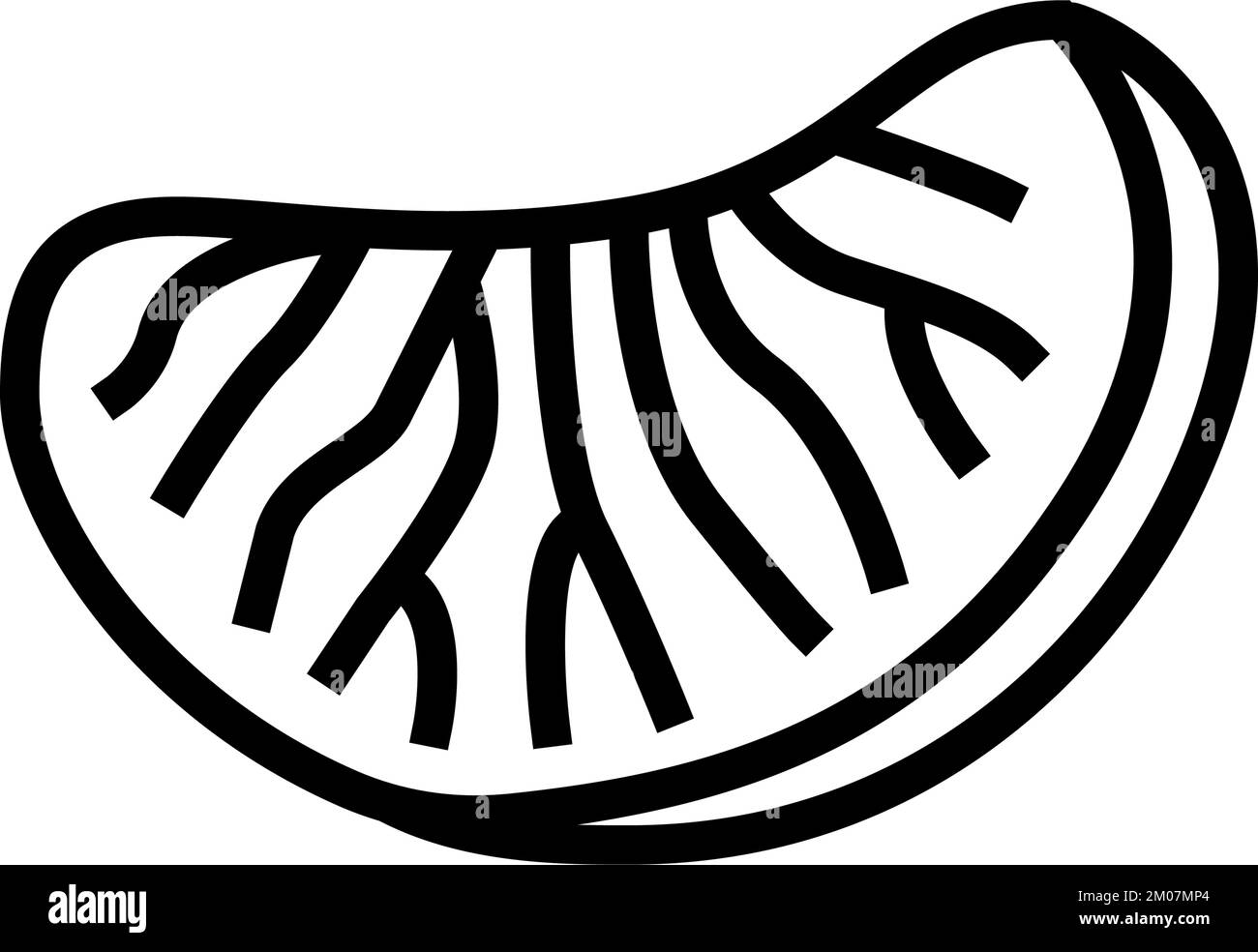 wedge mandarin clementine line icon vector illustration Stock Vector ...