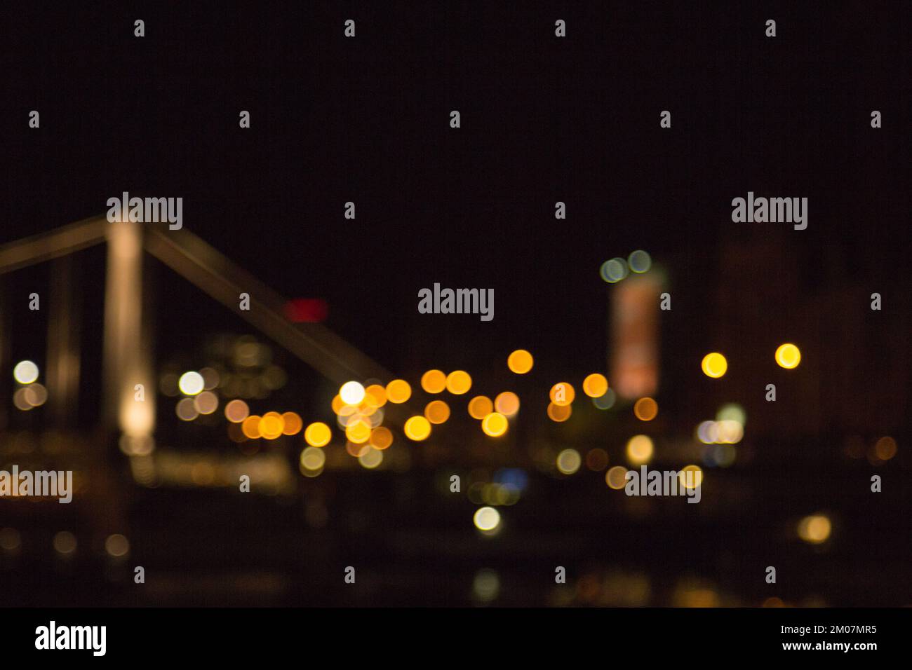 blurry lights of a big city at night. Background for travel photos ...