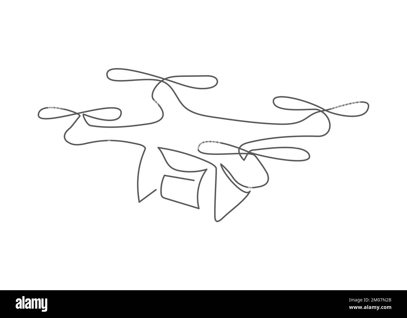 Drone One line drawing on white background Stock Vector Image & Art - Alamy