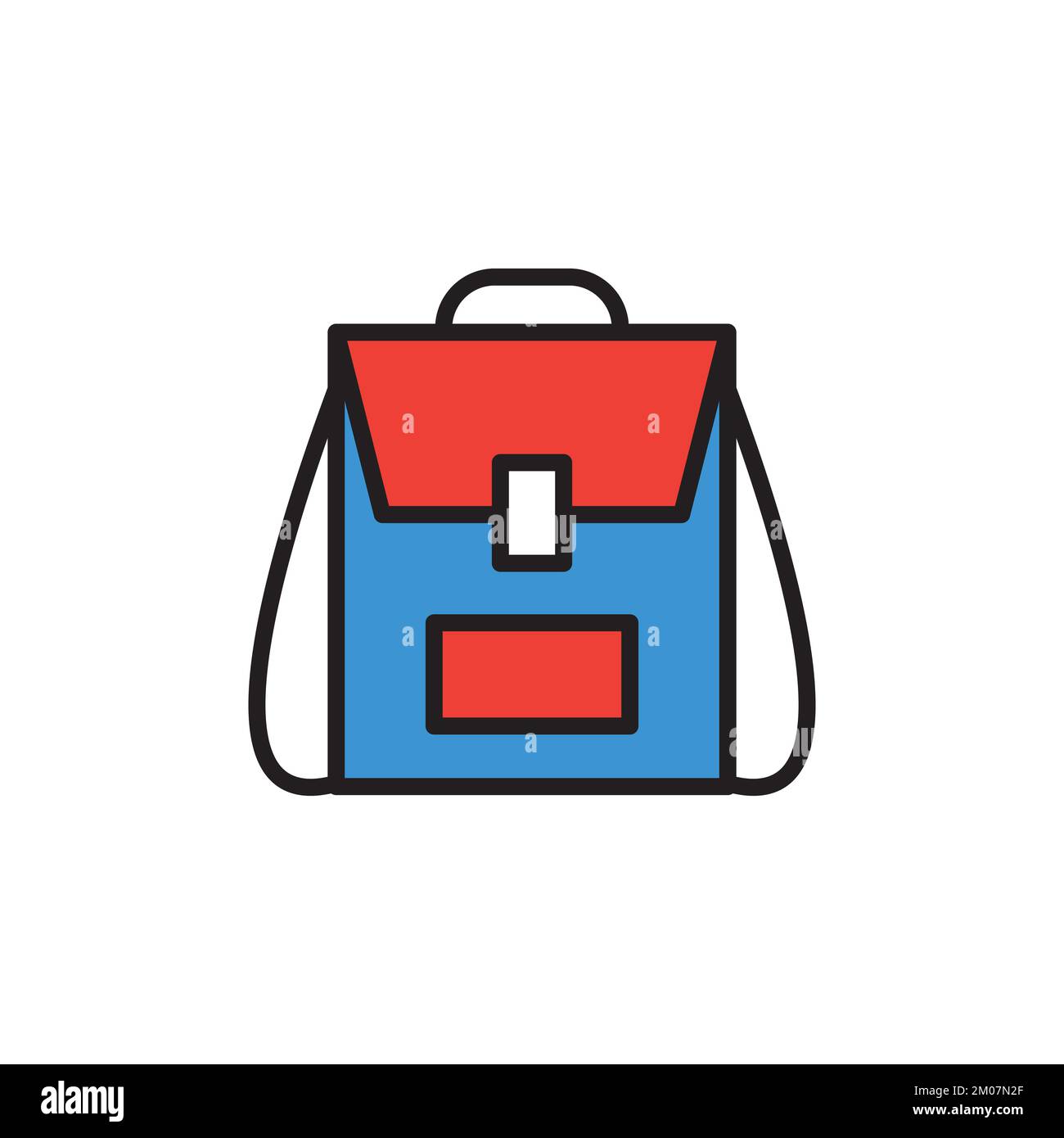 Bag case backpack outline Stock Vector Images - Alamy
